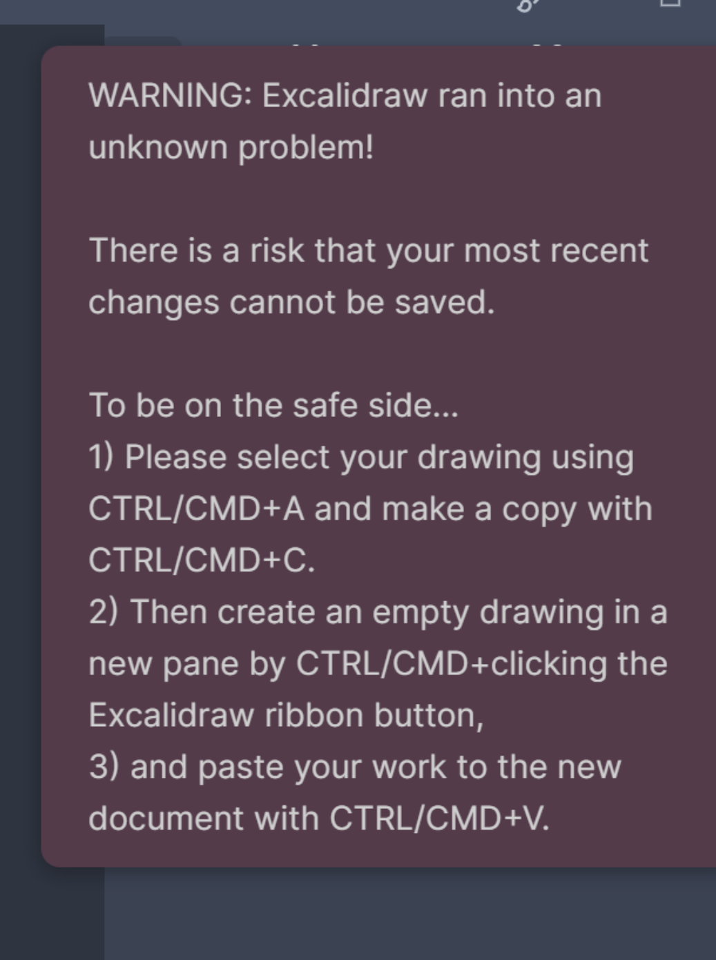 When Dragging An Excalidraw Window Independent From Ob Back To The Ob Interface The Following