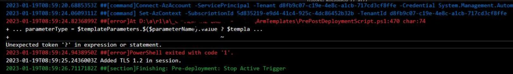 Bug with PrePostDeployment script that is getting generated. · Issue ...