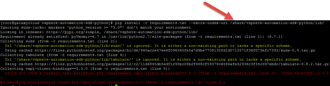 Could Not Find A Version That Satisfies The Requirement Vapi Client Bindings 1 5 0 From R