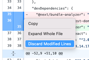 "Discard modified lines" does not discard changes · Issue #14408 · desktop/desktop · GitHub