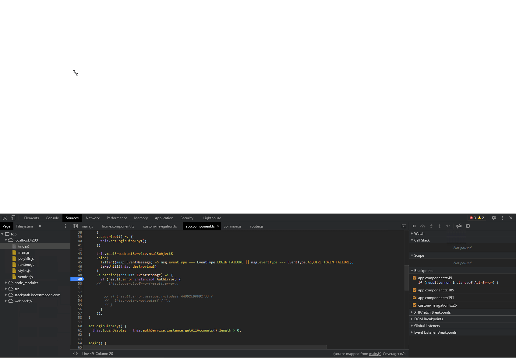Angular app stays on white page when AADB2C90091 error is returned from B2C · Issue #3180 ...