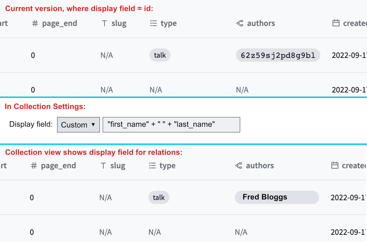 Feature suggestion: Add a static "object name" field with string interpolation below "collection ...