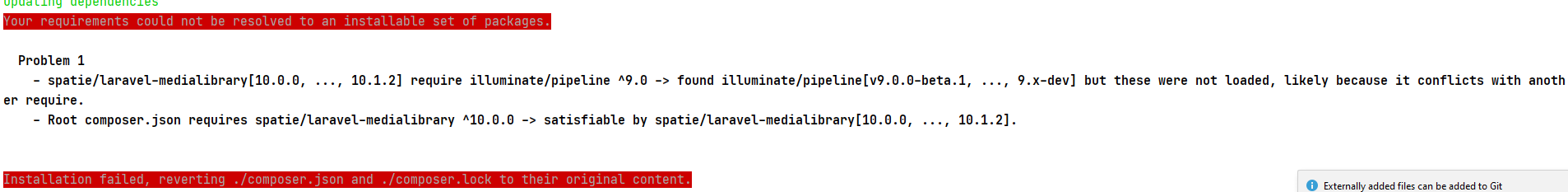spatie/laravel-medialibrary[10.0.0, ..., 10.1.2] require illuminate/bus ^9.0 · Issue #2830 ...