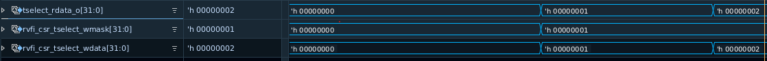 RVFI writemask for tselect is single bit · Issue #417 · openhwgroup/cv32e40s · GitHub
