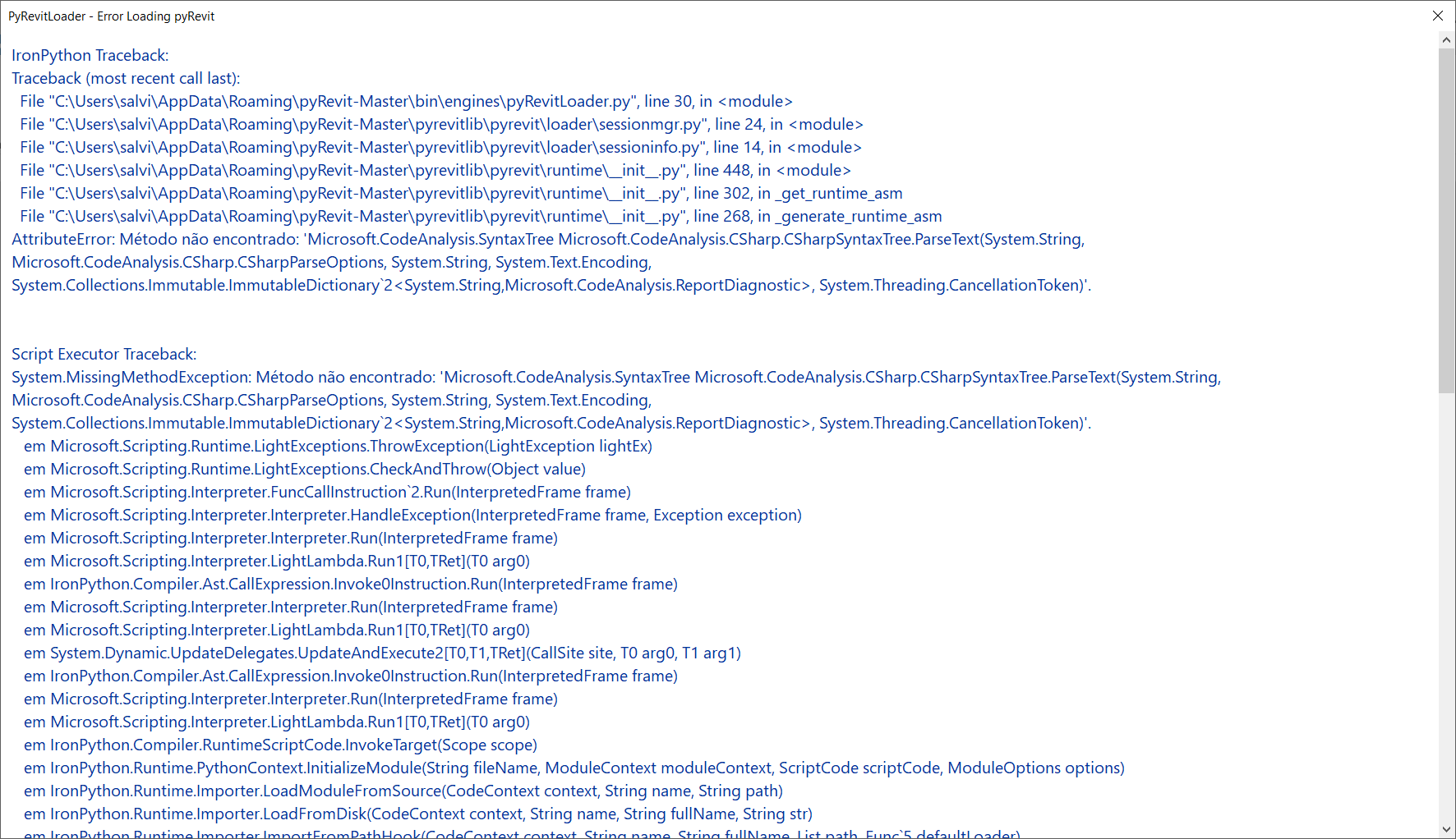 Error Loading Pyrevit 485 · Issue 1163 · Pyrevitlabspyrevit · Github 6214