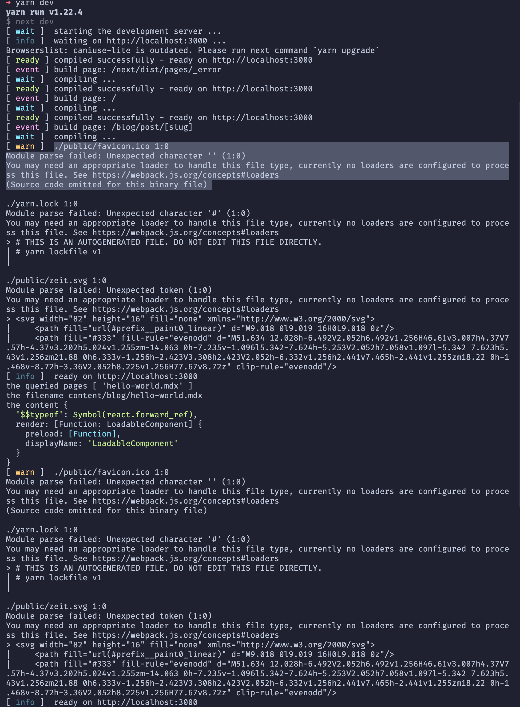 Get Webpack Warnings When Render A Dynamic Mdx File · Issue 14496 · Vercelnextjs · Github 8288