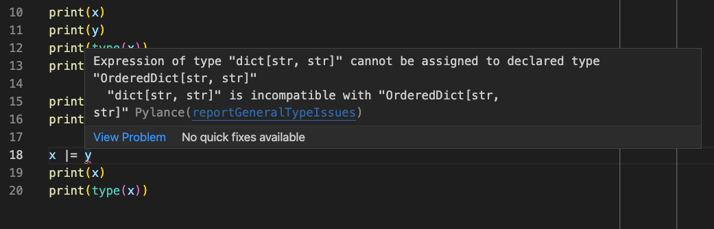 OrderedDict unions incorrectly typed as dicts · Issue #2819 · microsoft ...