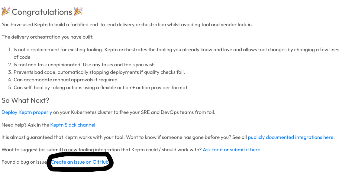 Killercoda new issue link redirect correction · Issue #9502 · keptn/keptn · GitHub