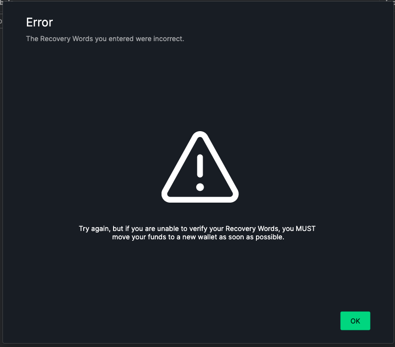 Verify recovery words issue · Issue #10531 · WalletWasabi/WalletWasabi · GitHub
