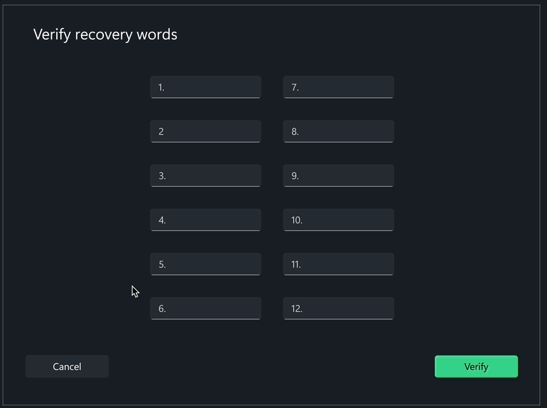 [UX] Verify recovery words improvement · Issue #10539 · WalletWasabi/WalletWasabi · GitHub