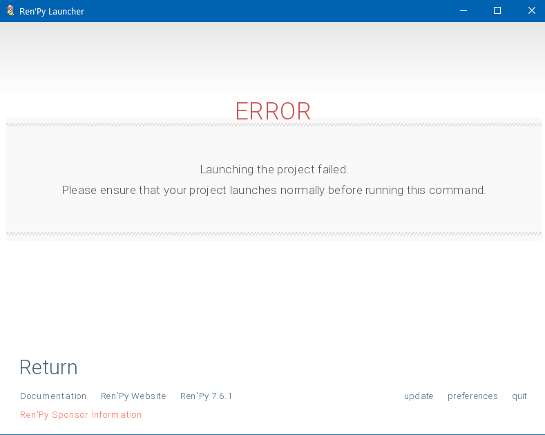 Build failling when the project is launching without problems · Issue #4721 · renpy/renpy · GitHub