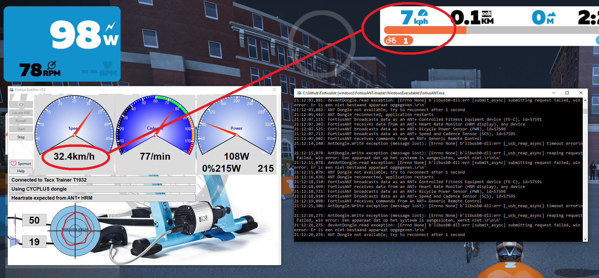 Snelheid FortiusAnt niet gelijk aan Zwift · Issue #266 · WouterJD/FortiusANT · GitHub