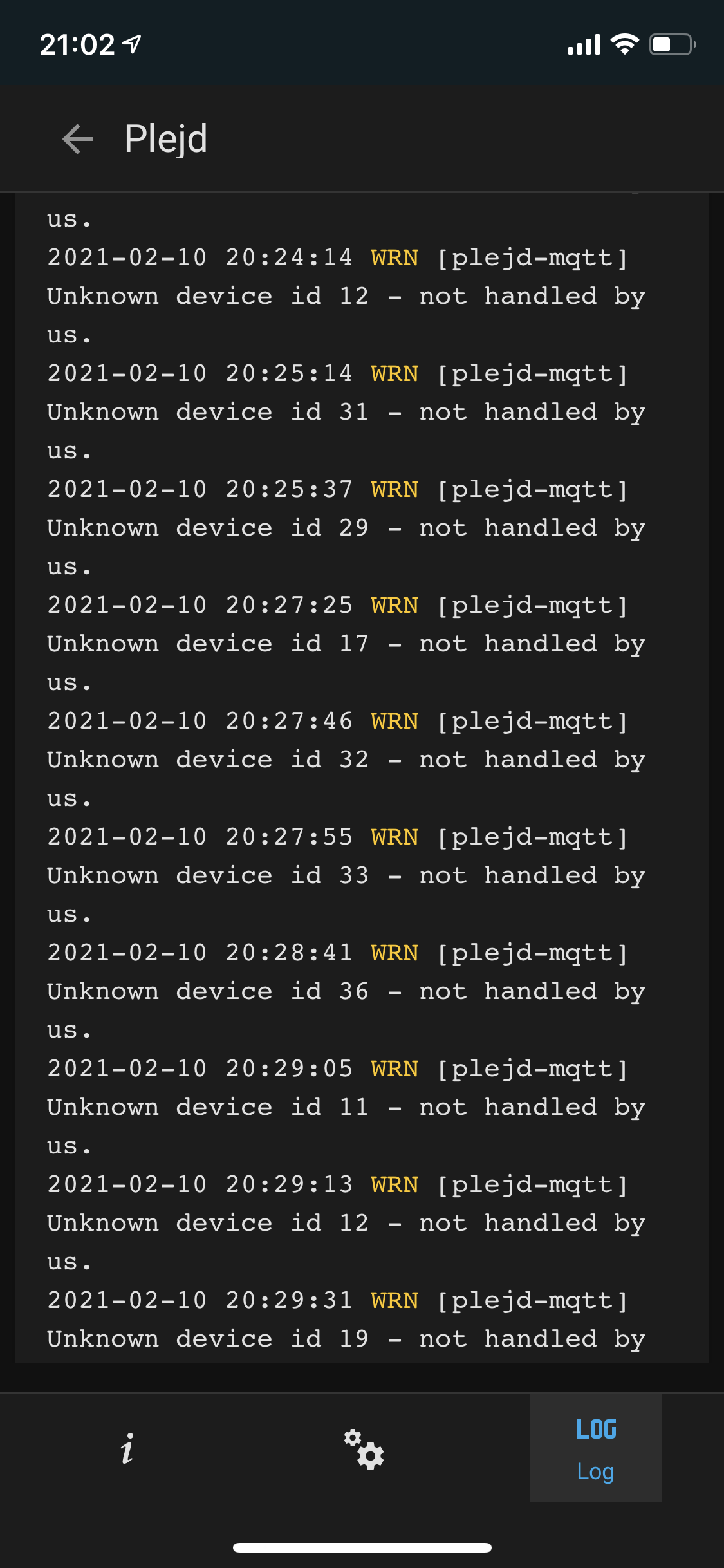 [plejd-api] Unable to retrieve session token response: Request failed ...