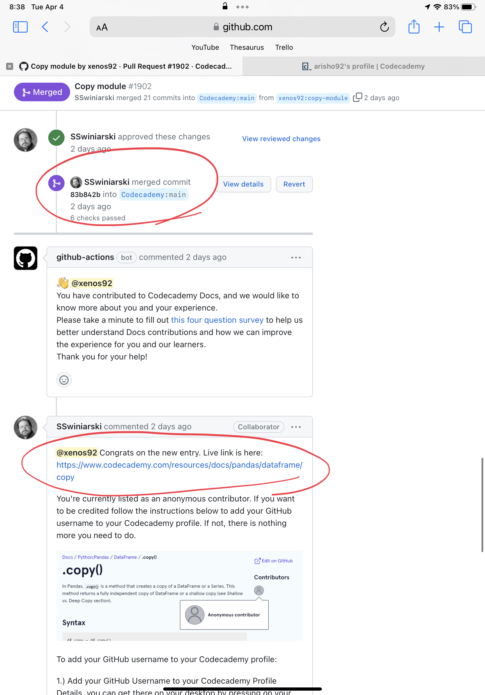 [Term Entry] Pandas DataFrame: `.copy()` · Issue #1802 · Codecademy/docs · GitHub