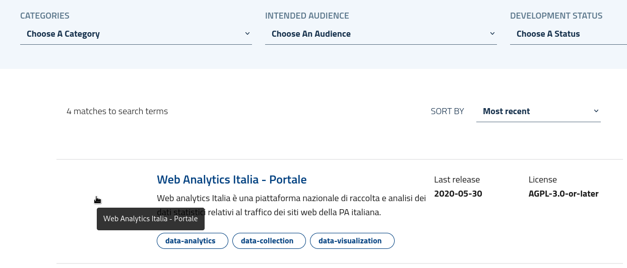 Empty space in software search shouldn't be clickable · Issue #31 · italia/publiccode-ui · GitHub