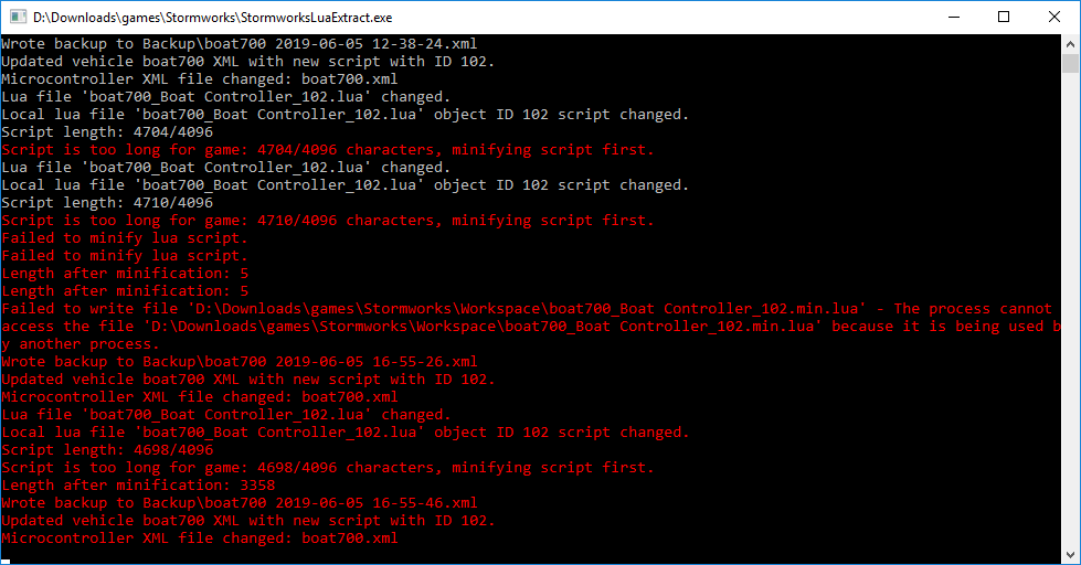 Console output colour gets stuck on red · Issue #2 · Rene-Sackers/StormworksLuaExtract · GitHub