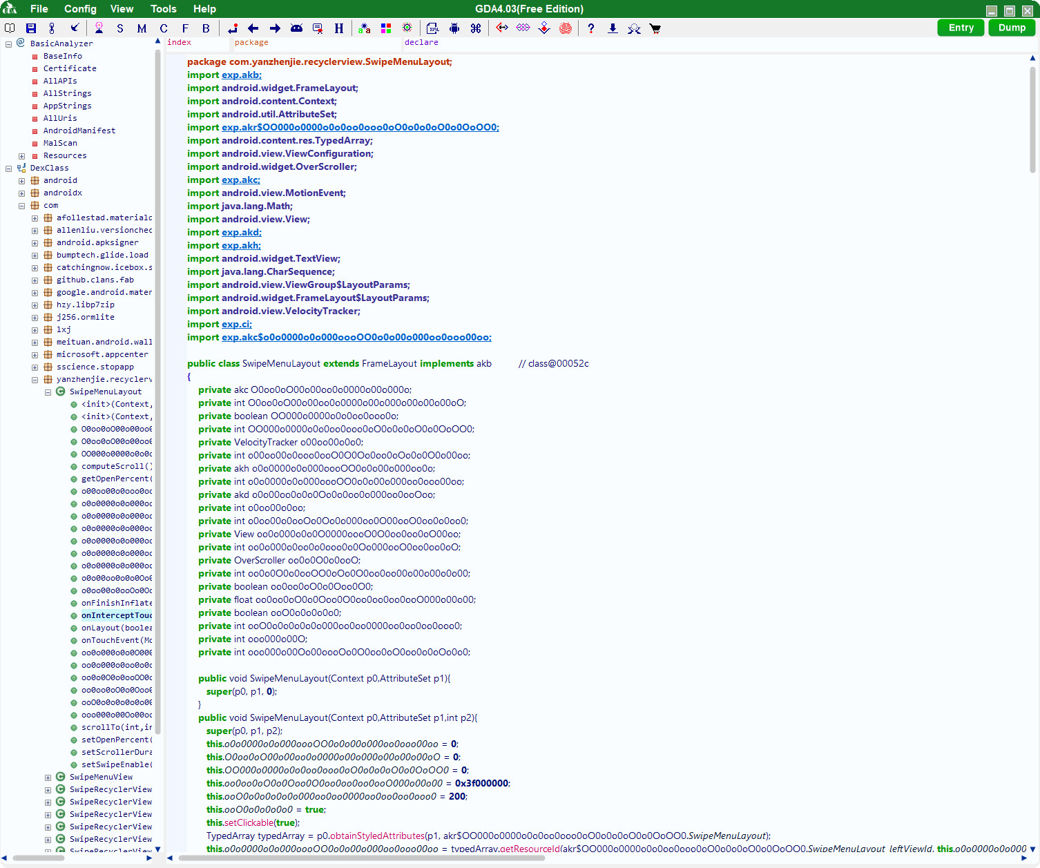 反混淆后包名变得不可识别，并且点击里面的方法不能切换代码 · Issue 117 · Charles2gangda Android Reversing Tool · Github