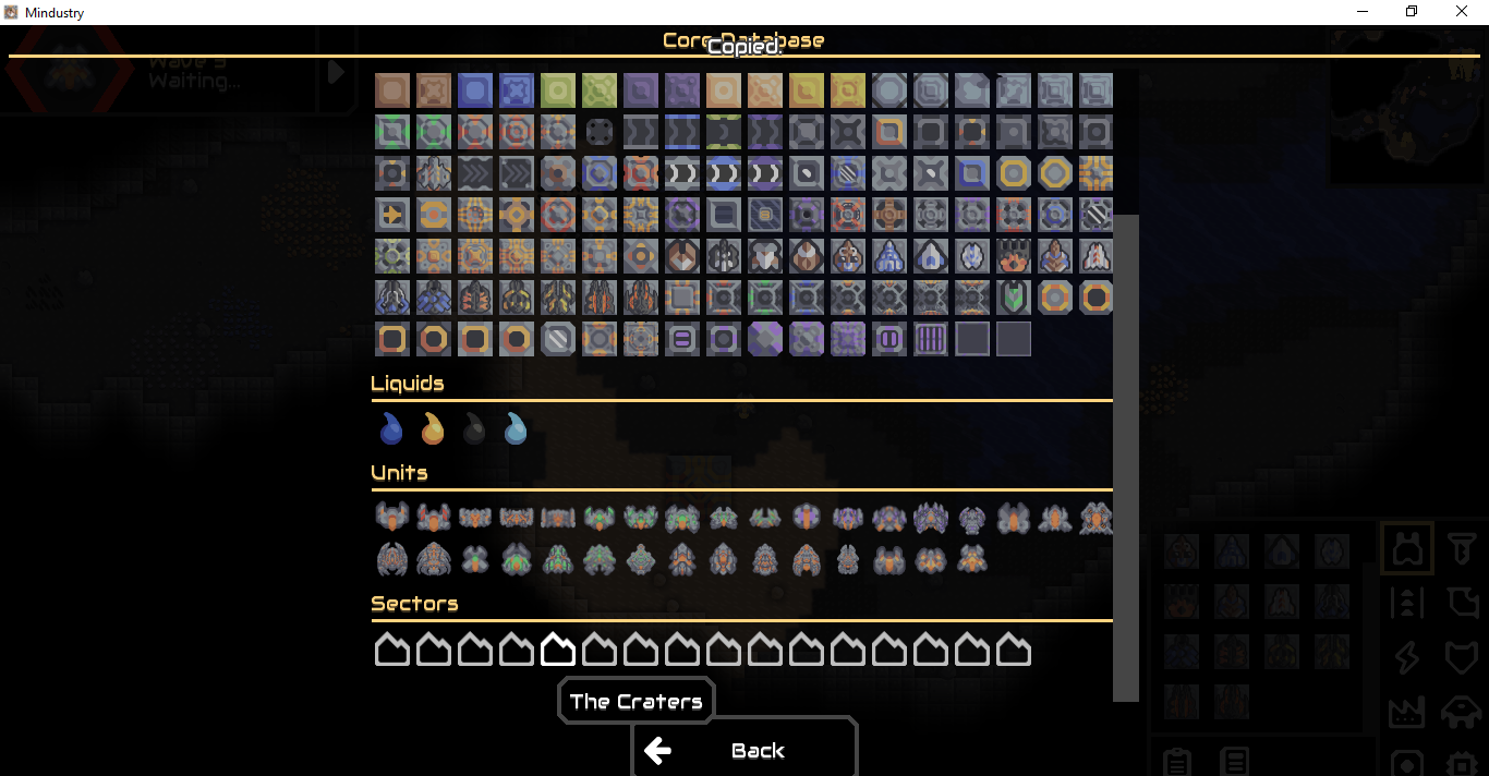 [Core Database] Crater Icon can be shift click, showing the "copied ...