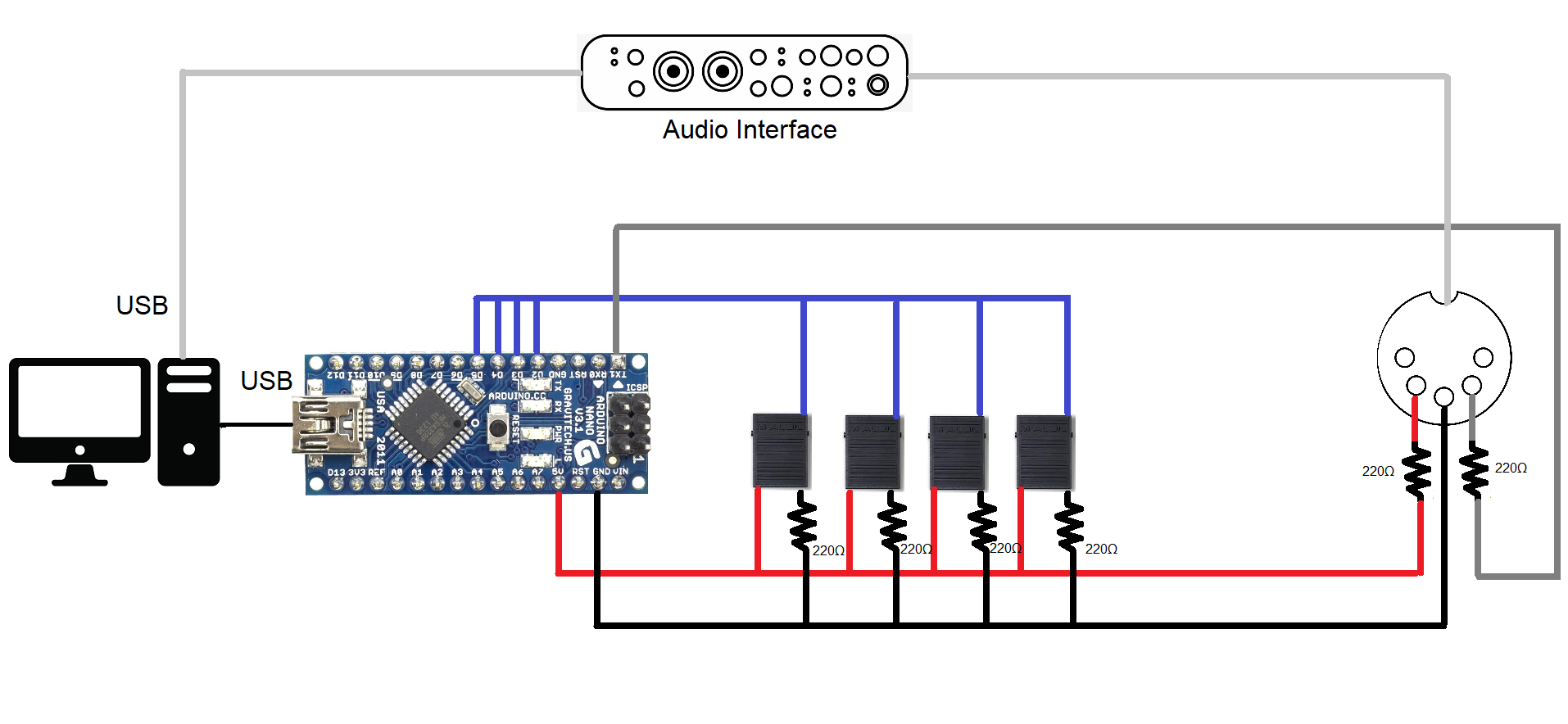 GitHub - quachuoi2/Looper: A MIDI controller using an Arduino Nano ...