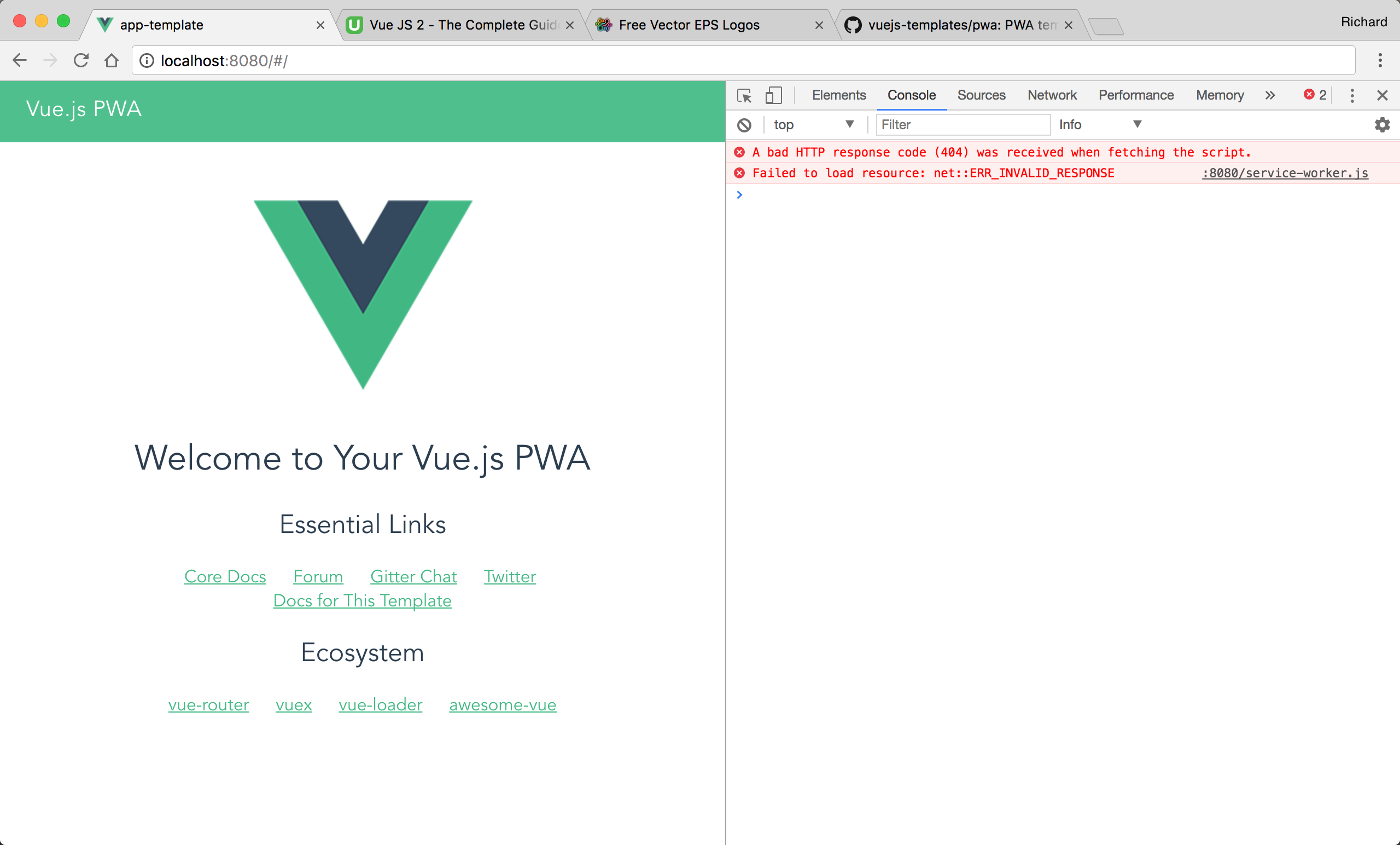 Anyway To Turn The Service Worker Off For Development · Issue 35 · Vuejs Templates Pwa · Github