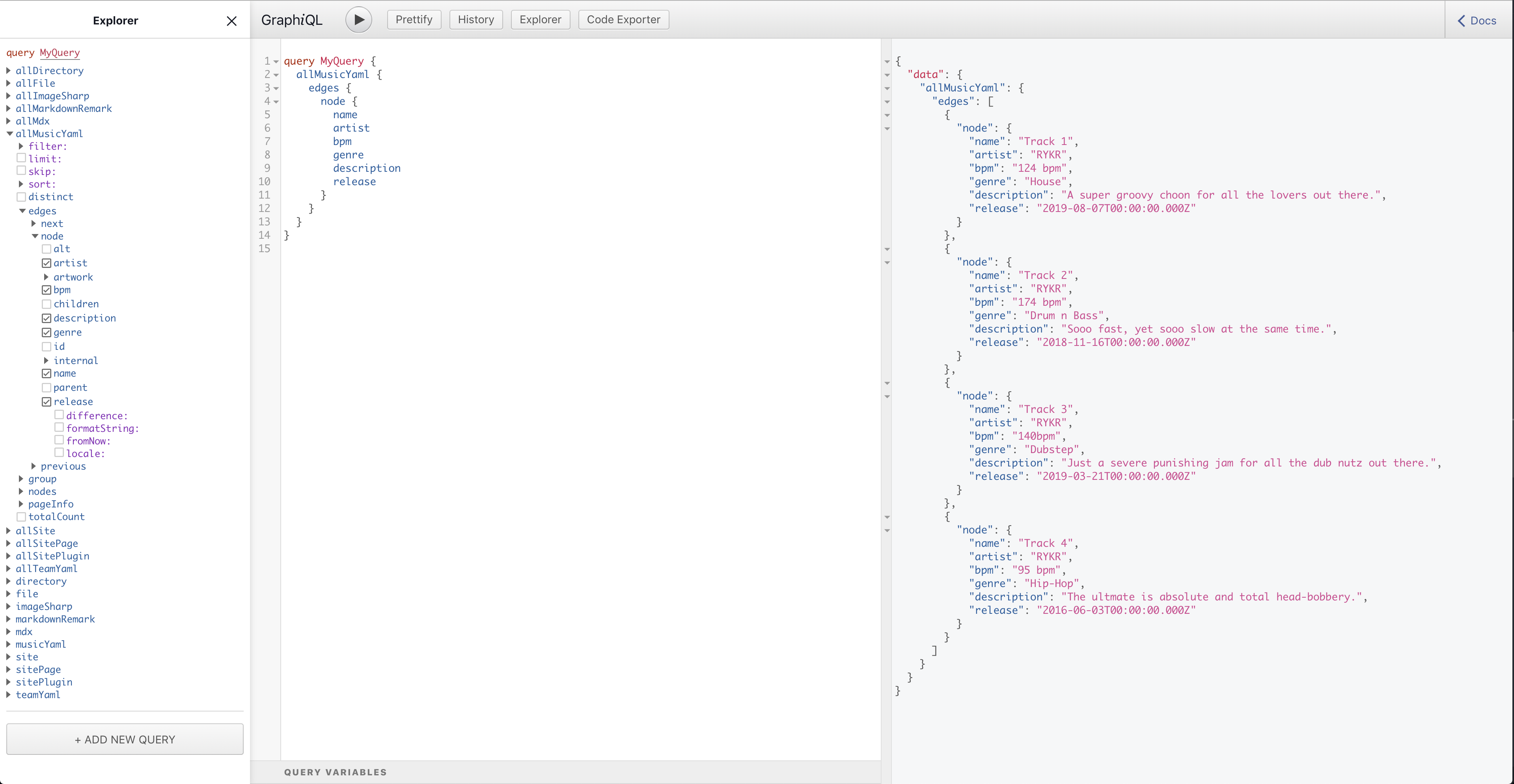 Add a explorer section to GraphQL playground · Issue #708 · gridsome/gridsome · GitHub
