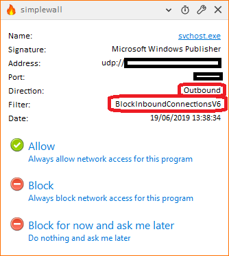 Inbound connection filter applied to outbound connection? · Issue #468 · henrypp/simplewall · GitHub