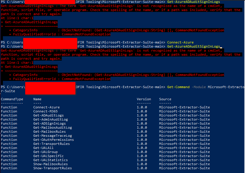 [WARNING] You must call Connect-Azure before running this script after successfully connecting ...
