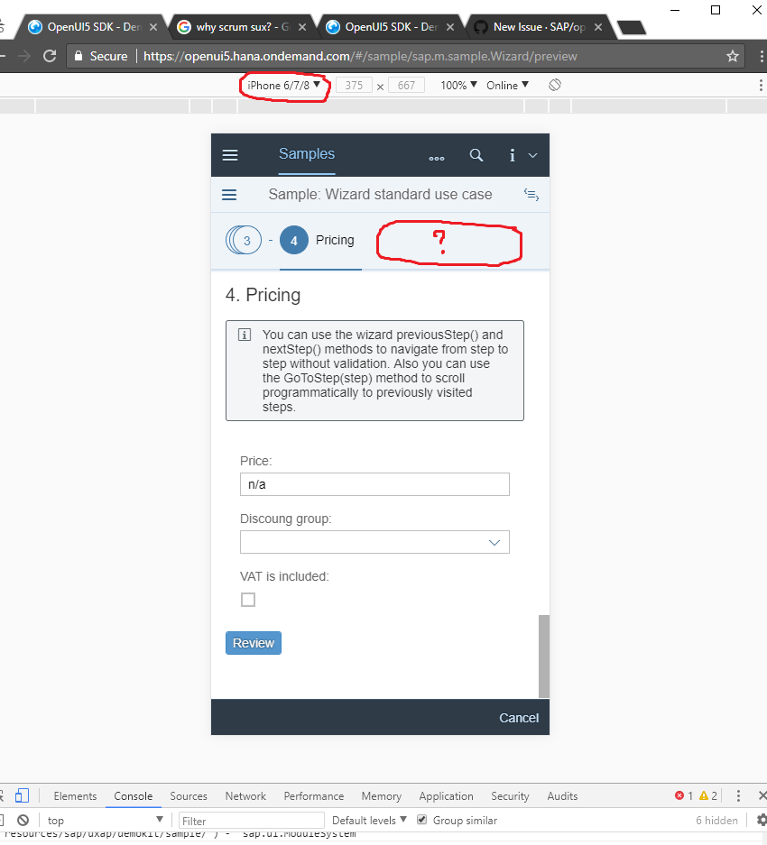 sap.m.Wizard - Mobile device visual issues · Issue #1976 · SAP/openui5 · GitHub