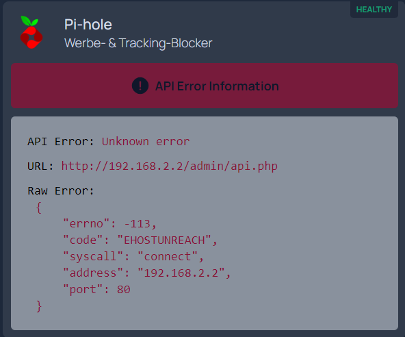 Service Widget Pihole Api Error · Gethomepage Homepage · Discussion 652 · Github