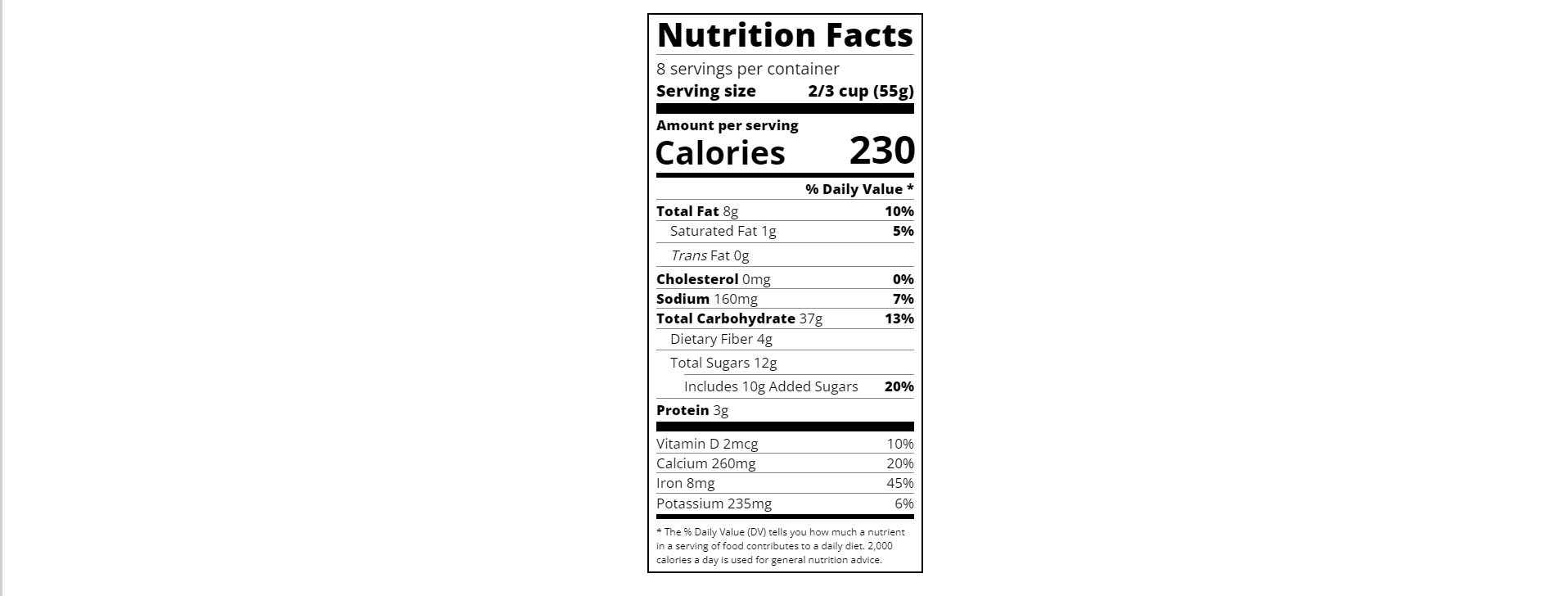 GitHub - SanskarJain007/Nutrition-Label-Using-HTML-CSS