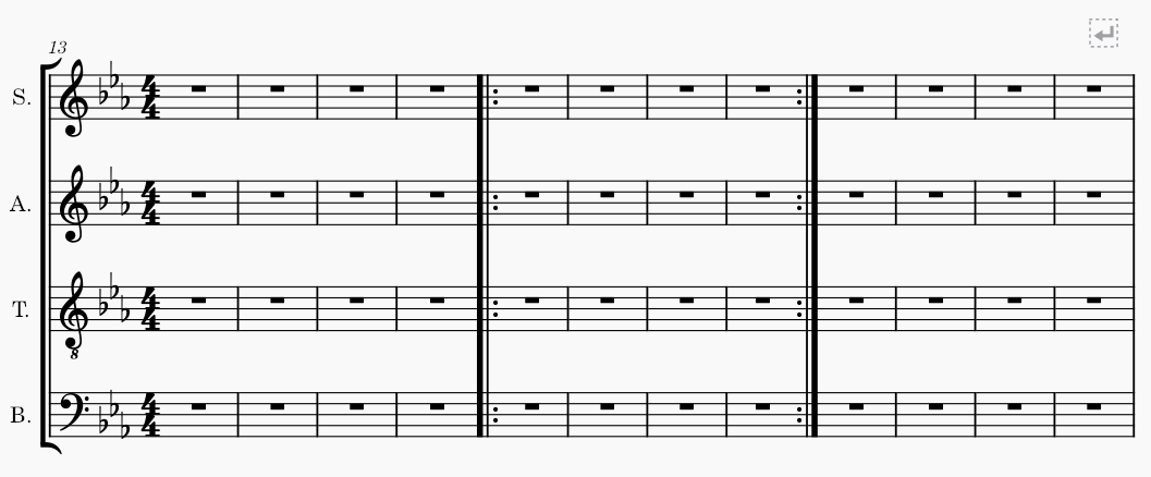 It is quite fiddly to have a single bar-line go through the whole ...