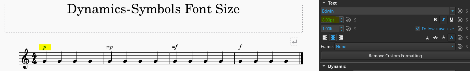 Custom font size of dynamics-symbols of MU3-files are being ignored on import into MU4 · Issue ...