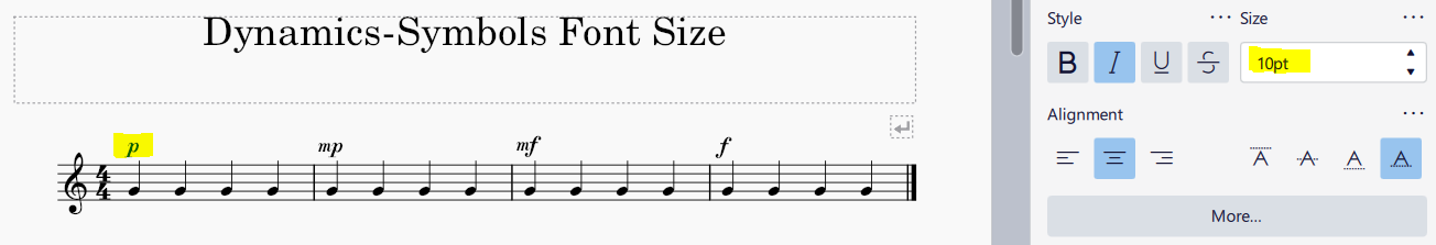 Custom font size of dynamics-symbols of MU3-files are being ignored on import into MU4 · Issue ...