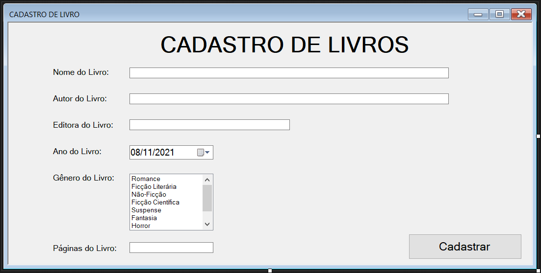 GitHub - jprevitalli/AppLivros: App de Cadastro de Livros, em C# no Windows Form.