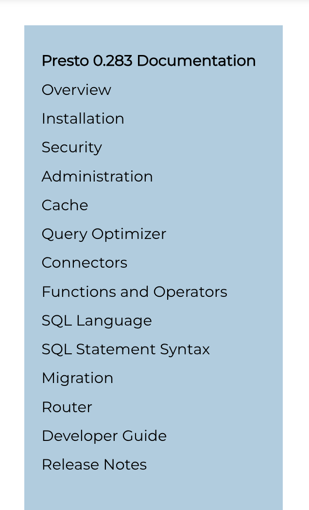 Missing Plugins Document Section From Presto Index Section · Issue 21155 · Prestodbpresto · Github 