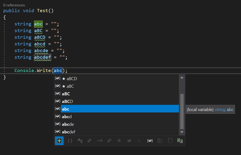 Intellisense not ordering by casing · Issue #39764 · dotnet/roslyn · GitHub