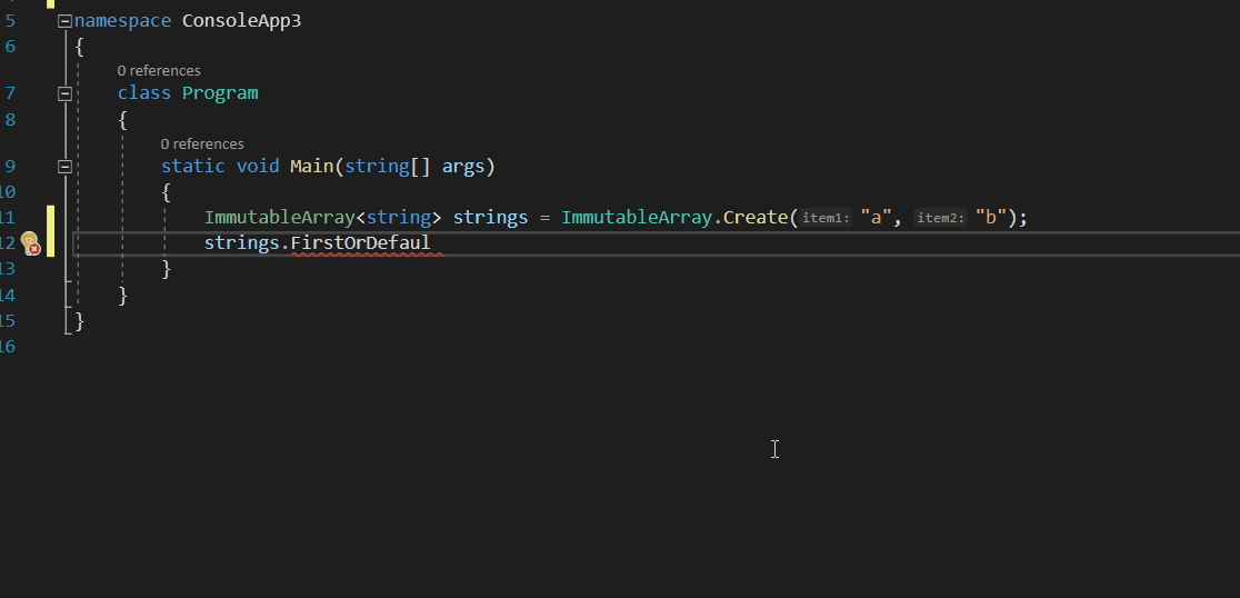 Completion doesn't switch to suggestion mode in ImmutableArray.SingleOrDefault · Issue #46927 ...