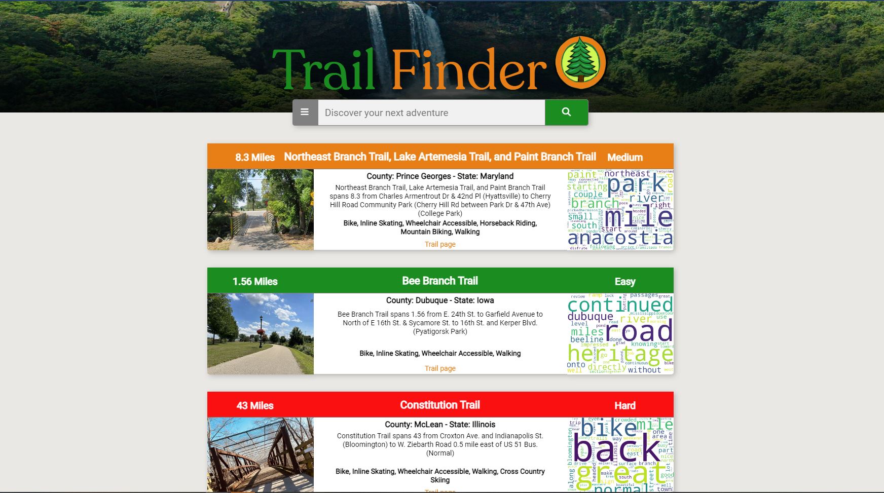 GitHub - Vladvitalaru/Trail-Finder: Web application which allows users ...