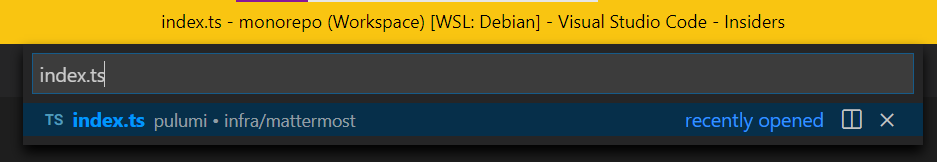 Ctrl P does not find any files other than those "recently opened" in a multi-root workspace in ...