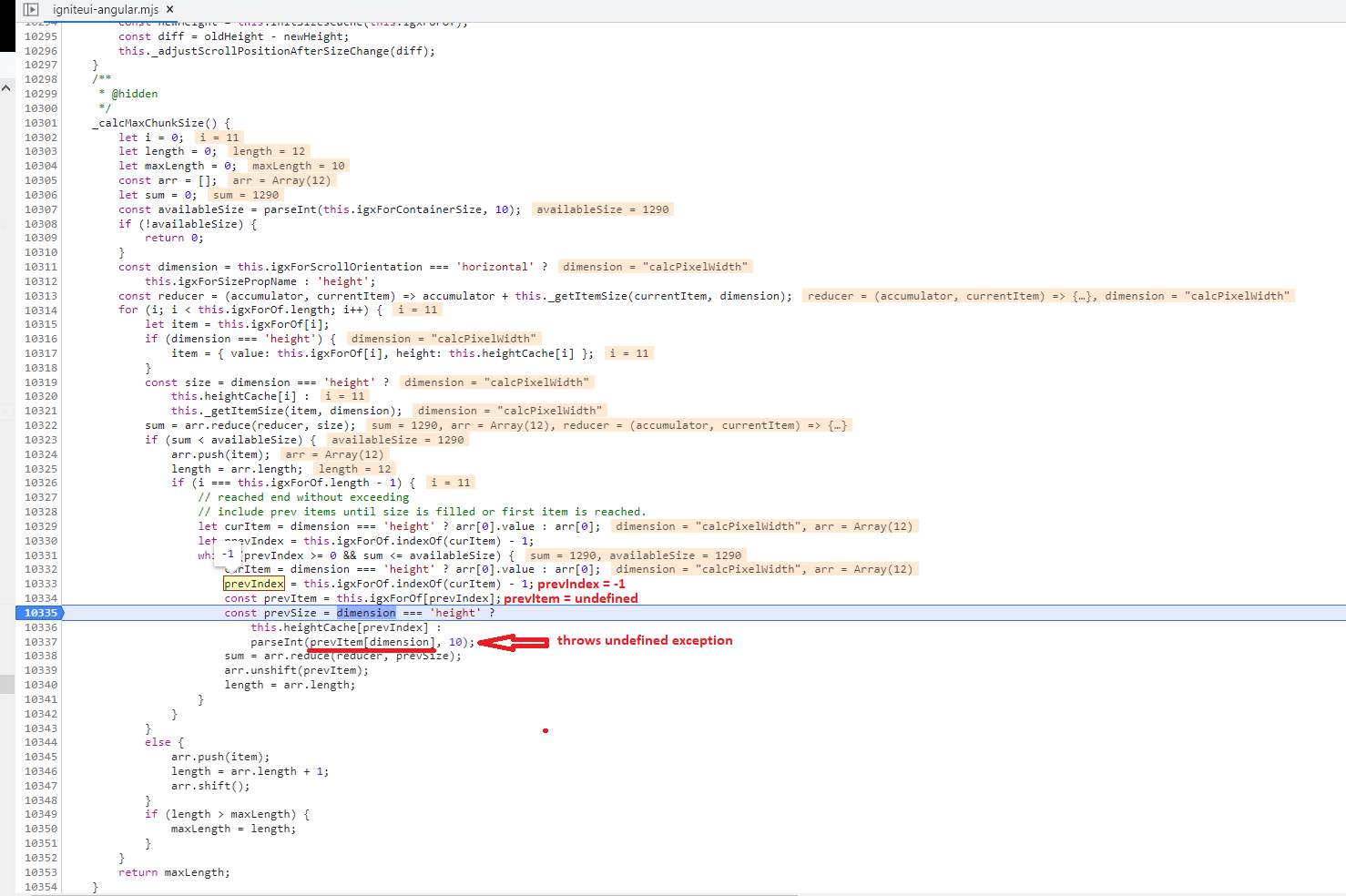 Undefined exception from IgxGridForOfDirective._calcMaxChunkSize · Issue #12164 · IgniteUI ...