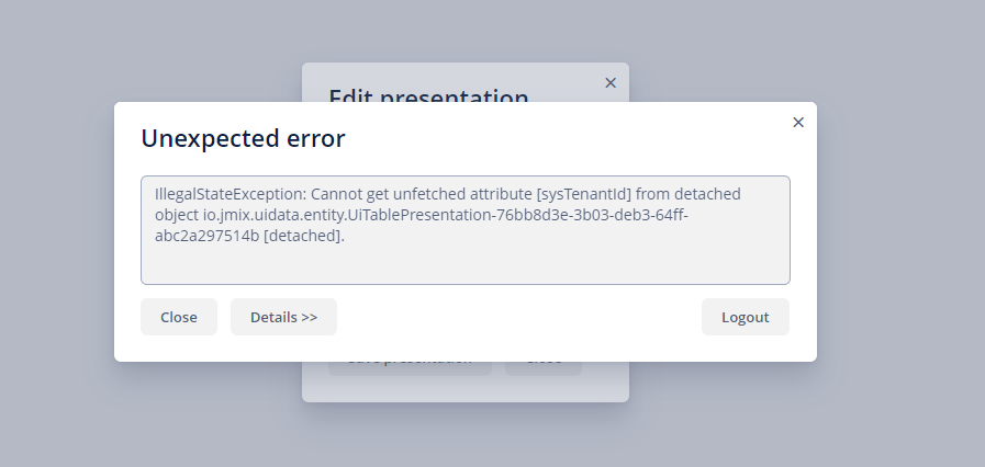 UiPresentation cannot be saved when multi-tenancy is used · Issue #1142 · jmix-framework/jmix ...