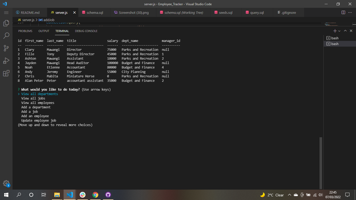 GitHub - Clary-Ashton/Employee_Tracker: A command-line application that allow the management of ...