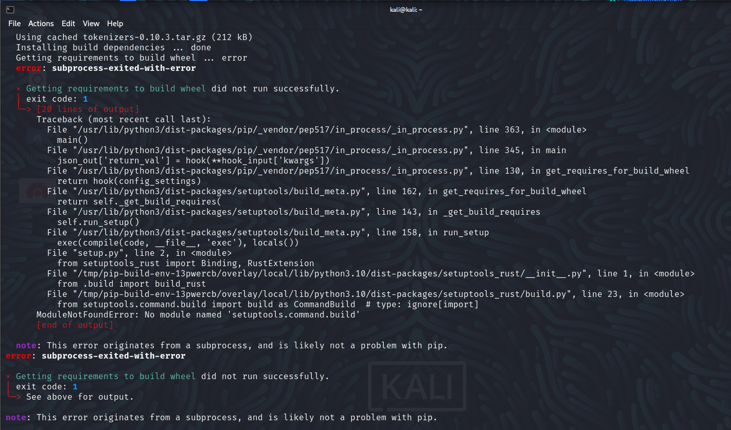 Subprocess exited with error Issue 685 QData TextAttack GitHub