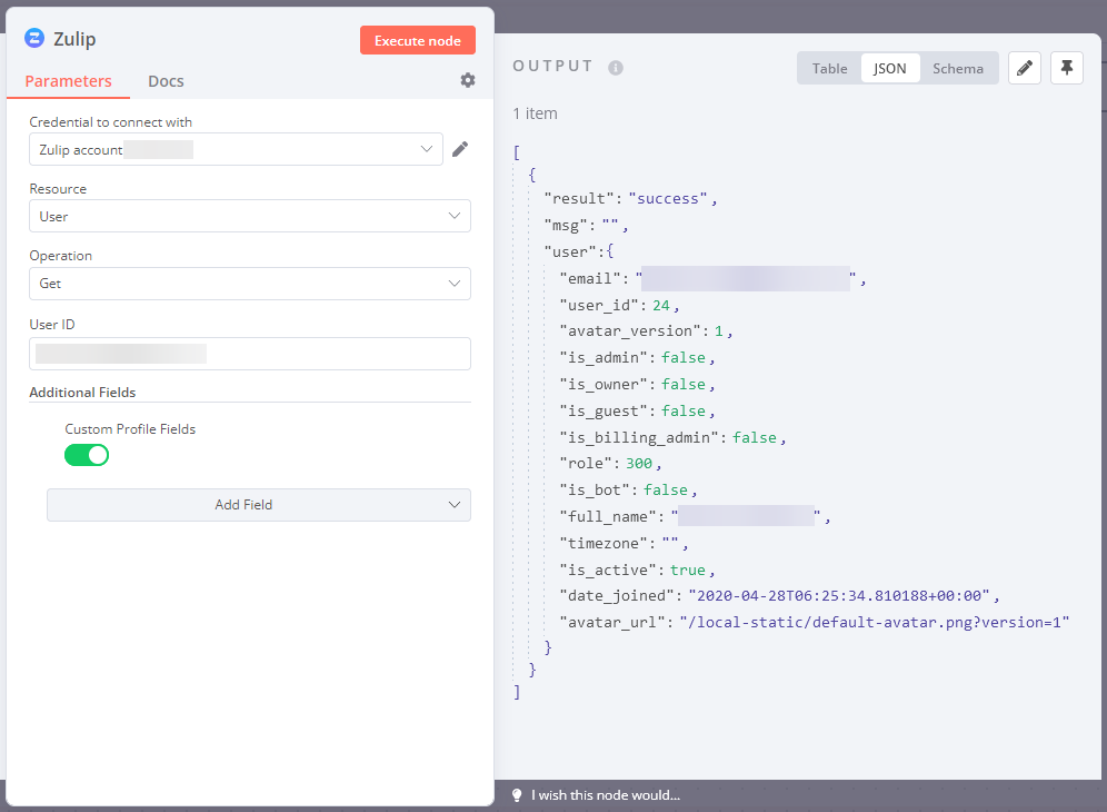Zulip Node: "Additional Fields - Custom Profile Fields" not working as expected · Issue #6009 ...