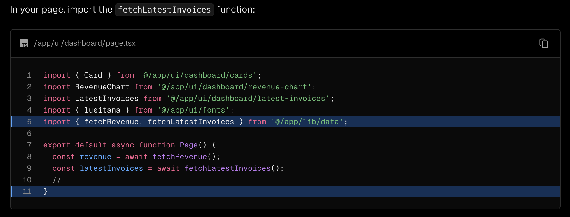 Chapter 7 - Wrong line is highlighted · Issue #395 · vercel/next-learn · GitHub