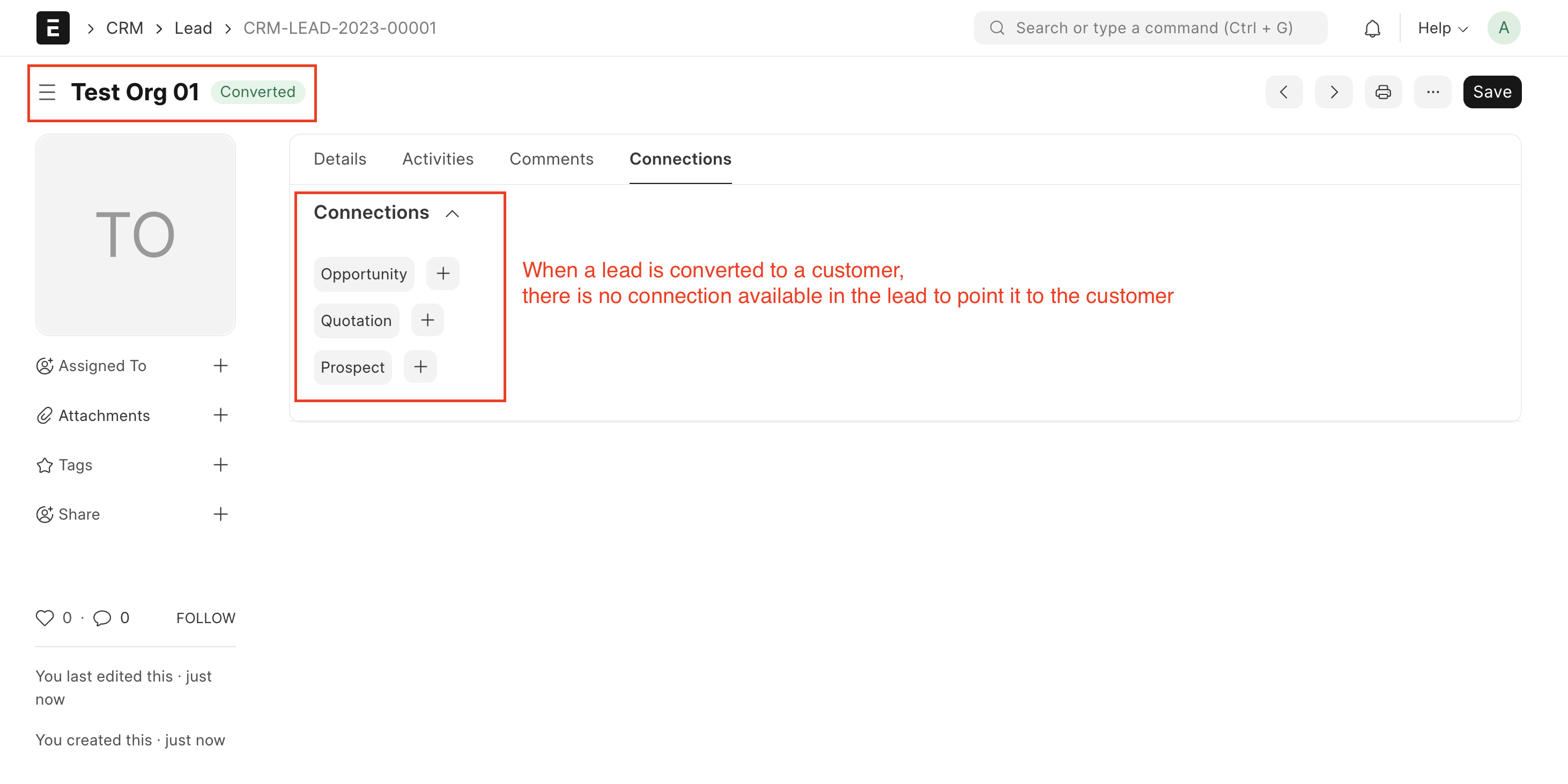 [CRM Module]: No linkage available between converted Lead and Customer · Issue #37657 · frappe ...