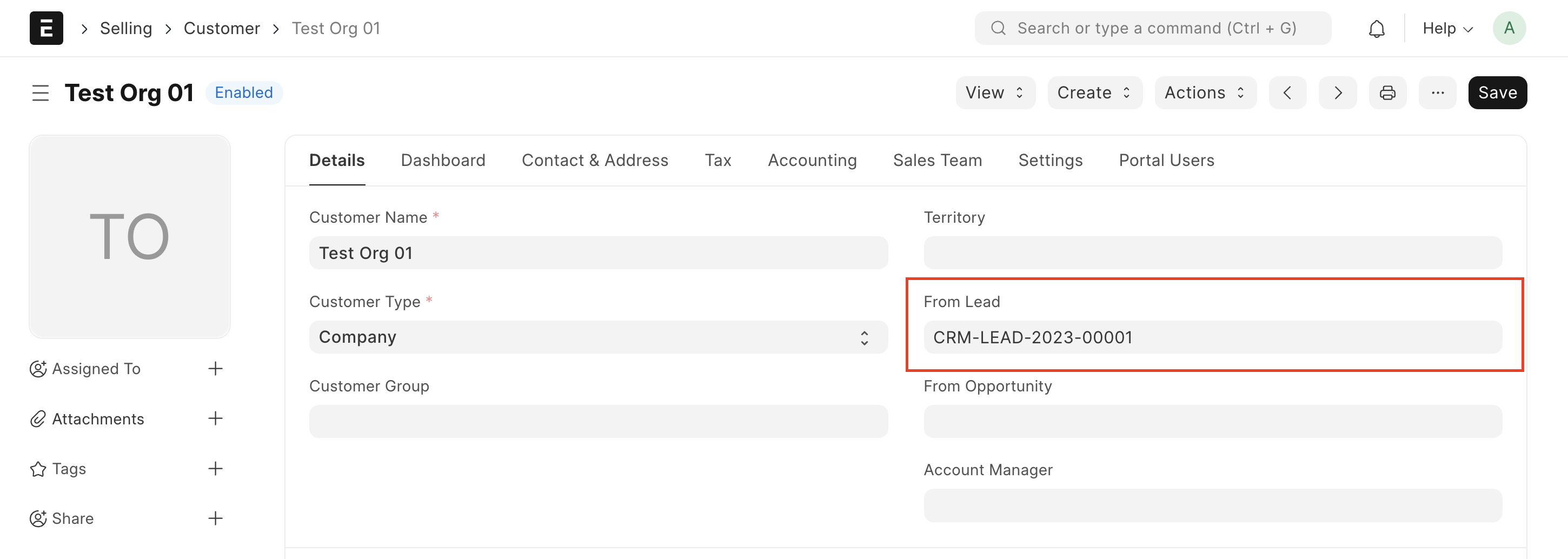 [CRM Module]: No linkage available between converted Lead and Customer · Issue #37657 · frappe ...