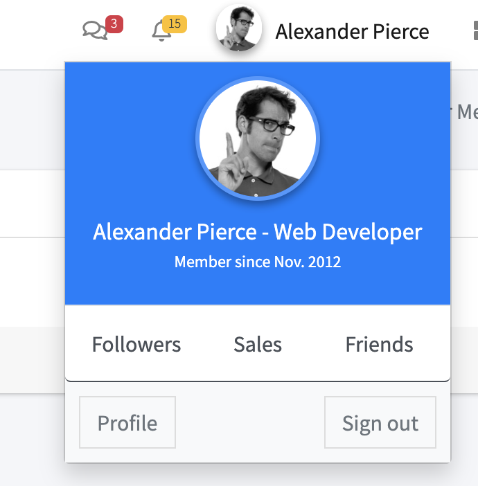 [FEATURE] Will the new user panel be getting a pop up box with a profile button and logout ...