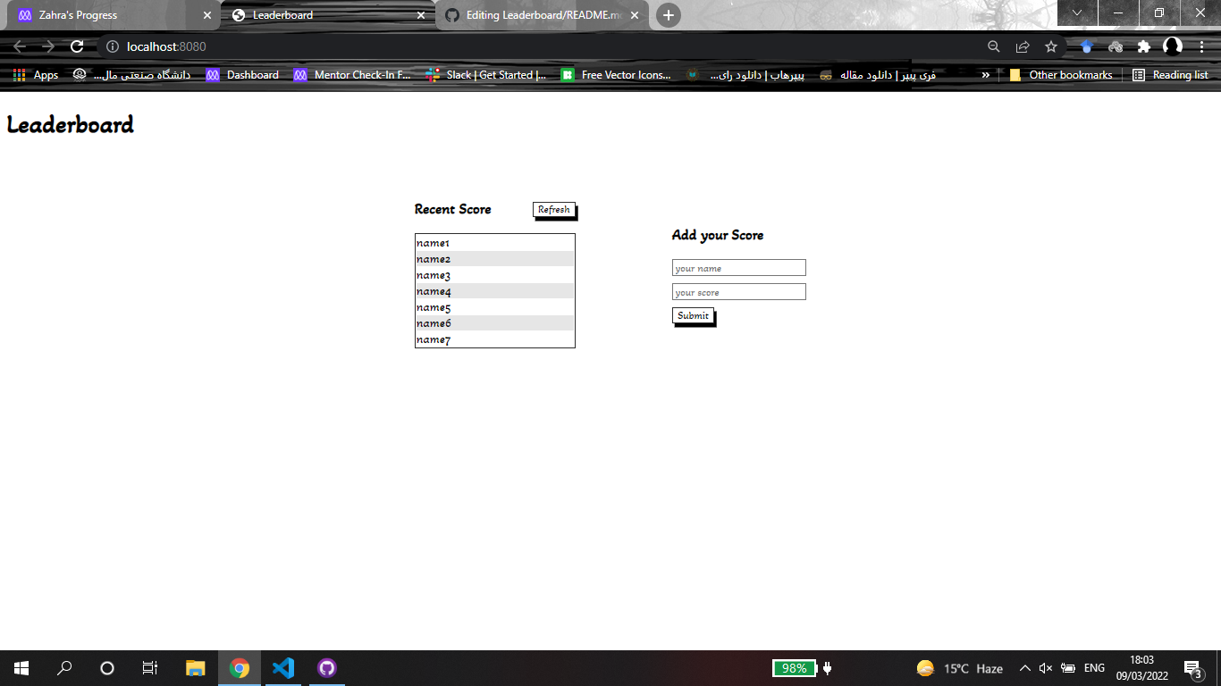 GitHub - ZahraArshia/Leaderboard
