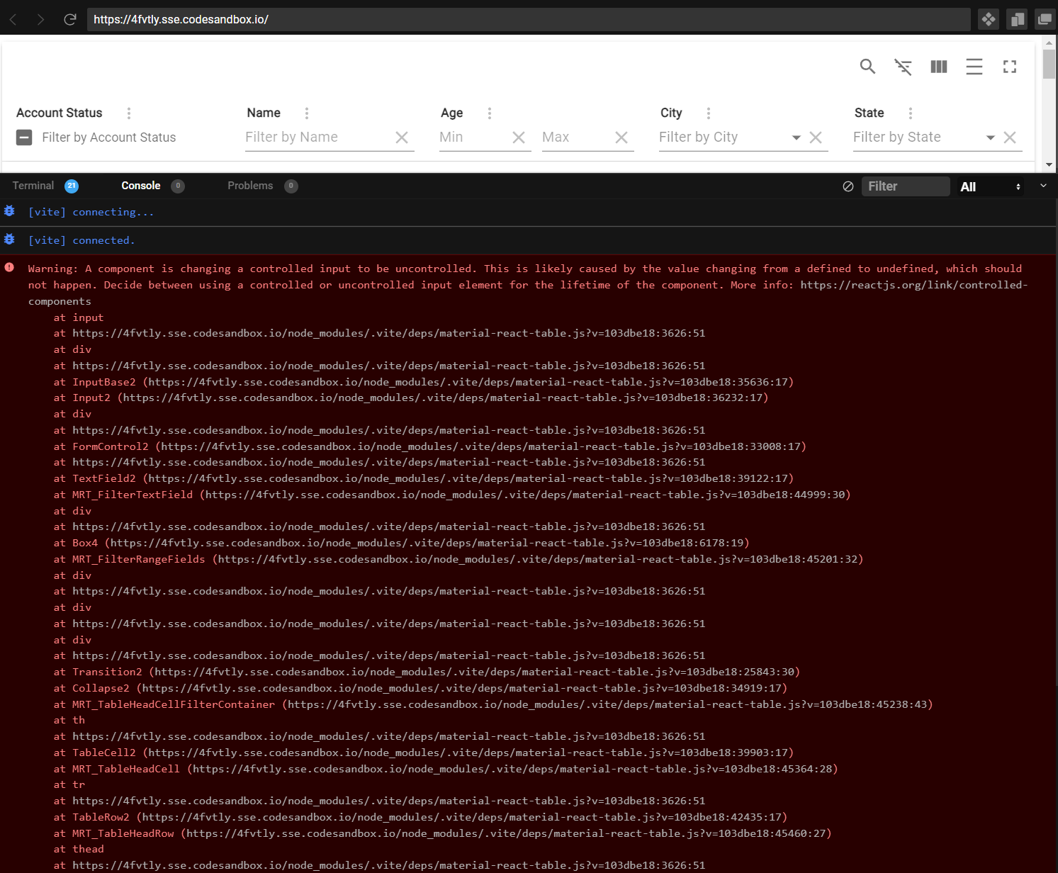 Customization filter: filterFn: 'betweenInclusive' and "between" have issus, error comes in ...